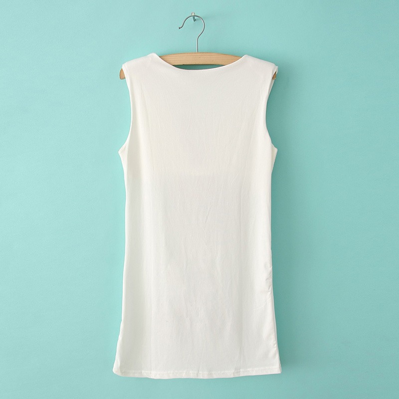 Bird Designer Diamond Pattern Vest Long Sections T-shirt on Luulla